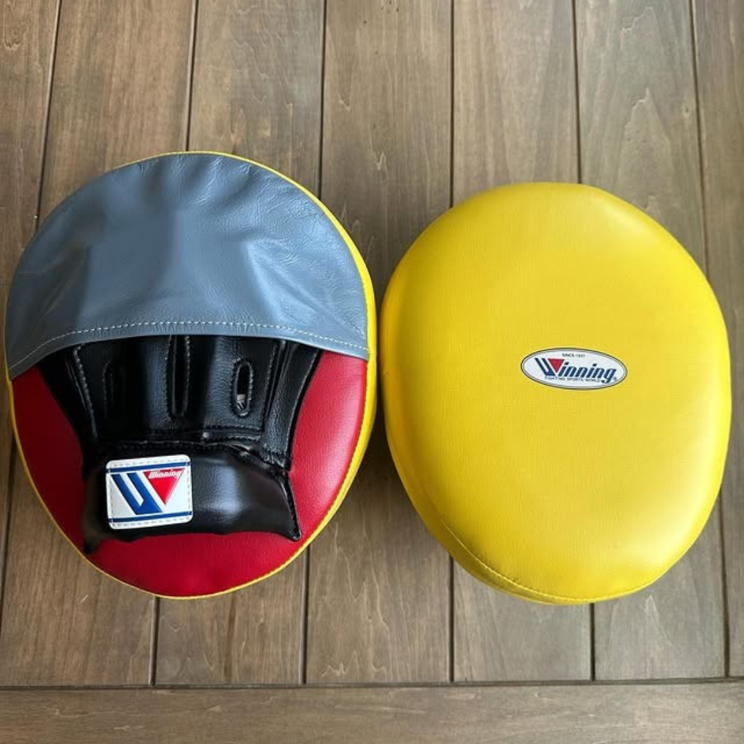 Winning Grey/Yellow Punching Mitts for Boxing Training | Focus Pads fo ...