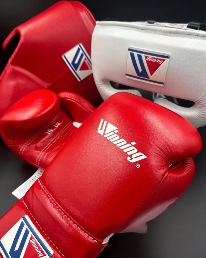 Personalized Winning Red/White Boxing set | winning Headguard and Groi ...