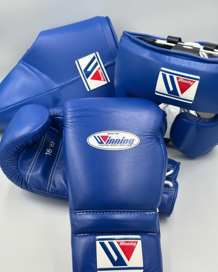 Customizable Winning Blue Boxing set | Custom winning Head guard and G ...