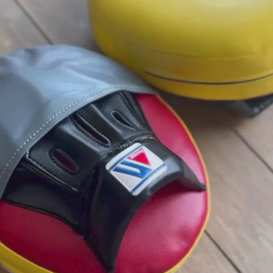 Winning Grey/Yellow Punching Mitts for Boxing Training | Focus Pads fo ...