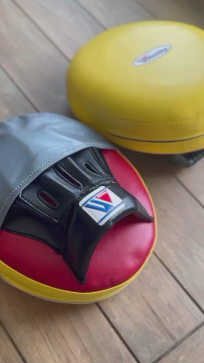 Winning Grey/Yellow Punching Mitts for Boxing Training | Focus Pads fo ...