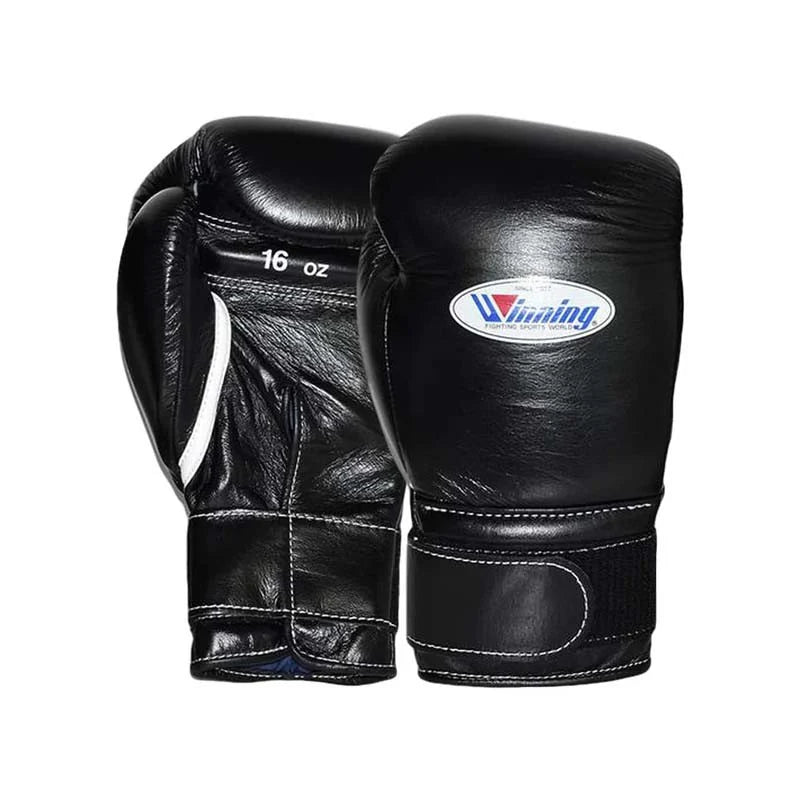Winning Black boxing gloves 4-24oz , professional soft-fit sparring gl ...
